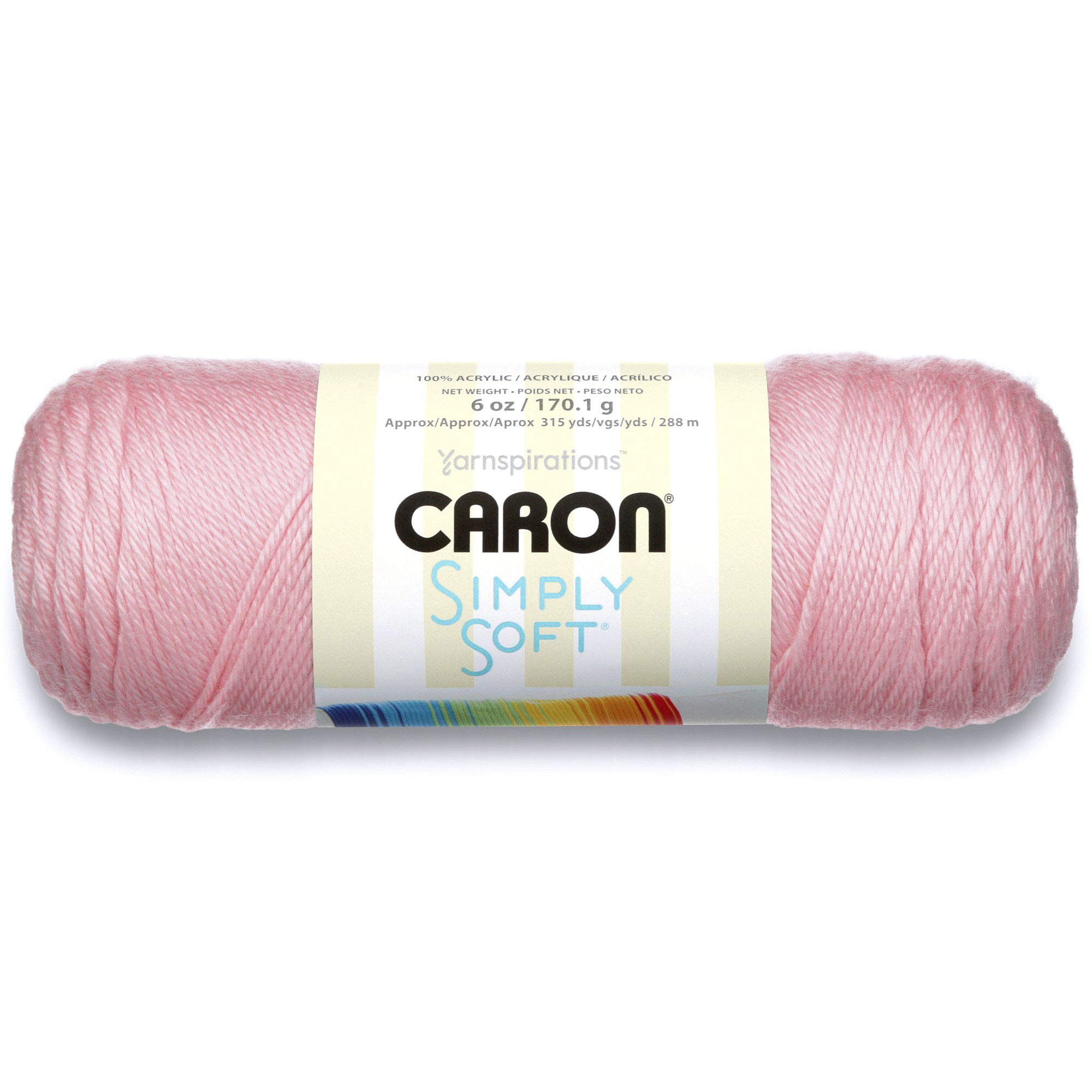Caron Simply Soft Solids Yarn (4) Medium Gauge 100% Acrylic - 6 oz - Pink - Machine Wash & Dry (H970039719)