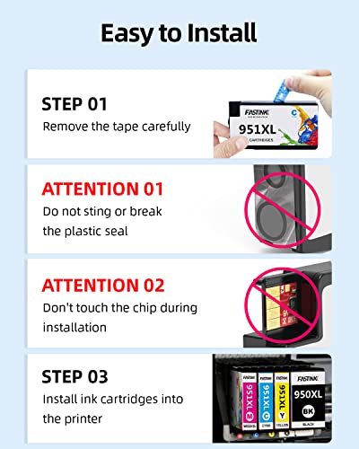 950XL 951XL Ink Cartridges Combo Pack,High-Yield,4 Pack,Replacement for HP 950 951 XL 951XL Ink Cartridges for HP OfficeJet Pro 8600, 8610 8620 Printer for HP 951 Ink Cartridges Combo Pack
