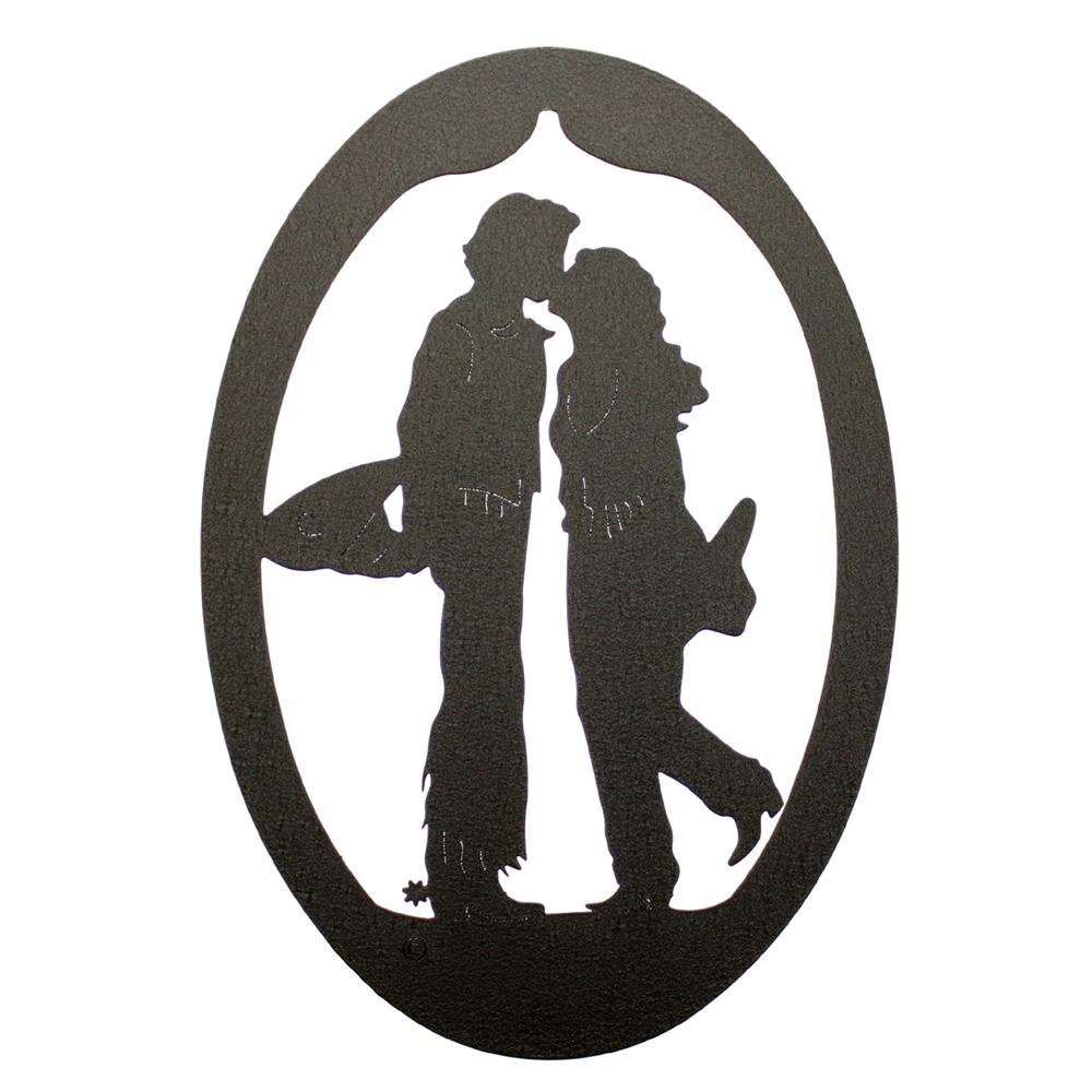 Innovative Fabricators, Inc. Cowboy and Cowgirl Kissing Oval Wall Decor