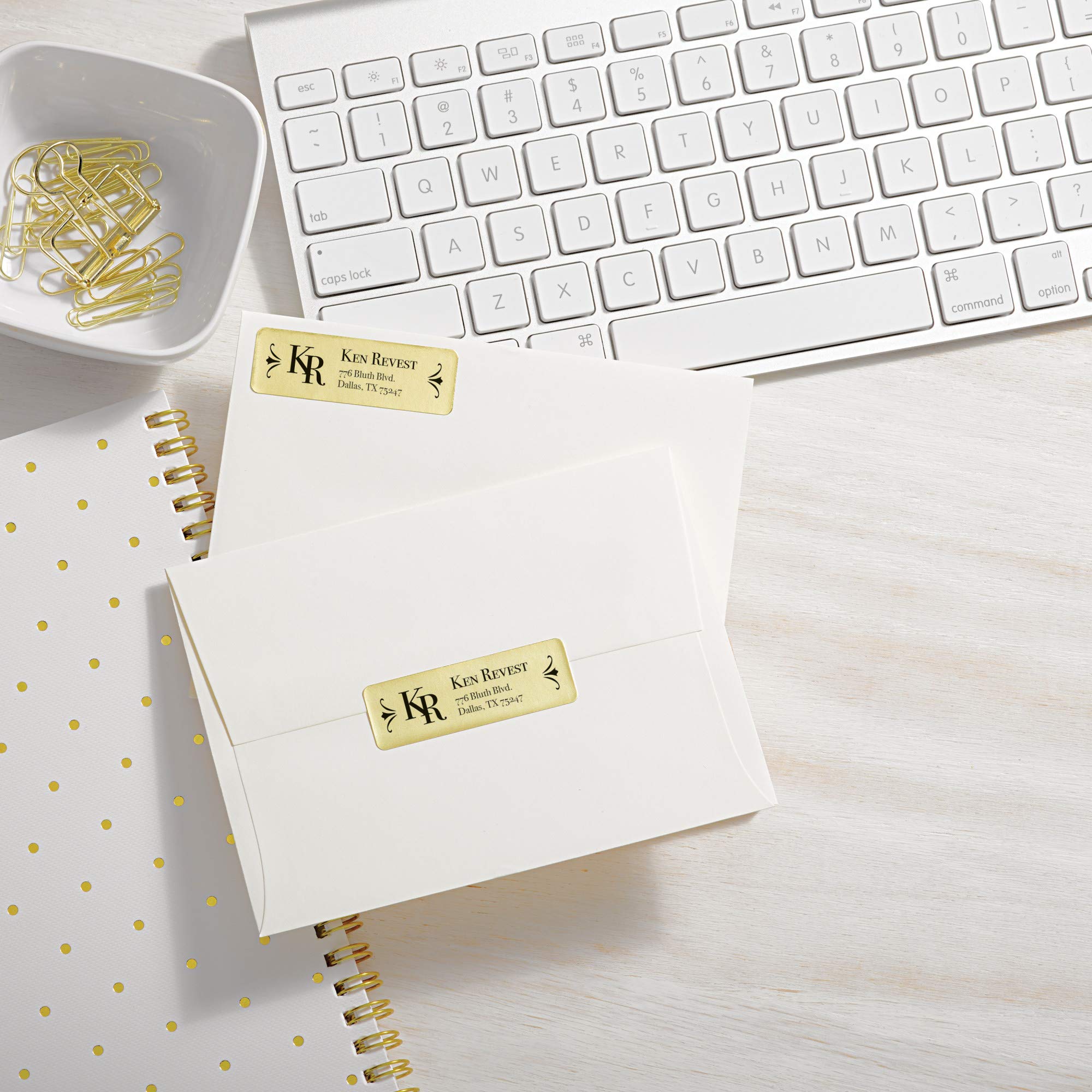 Avery Printable Return Address Labels, 0.75" x 2.25", Gold Foil, 300 Blank Mailing Labels (08987)
