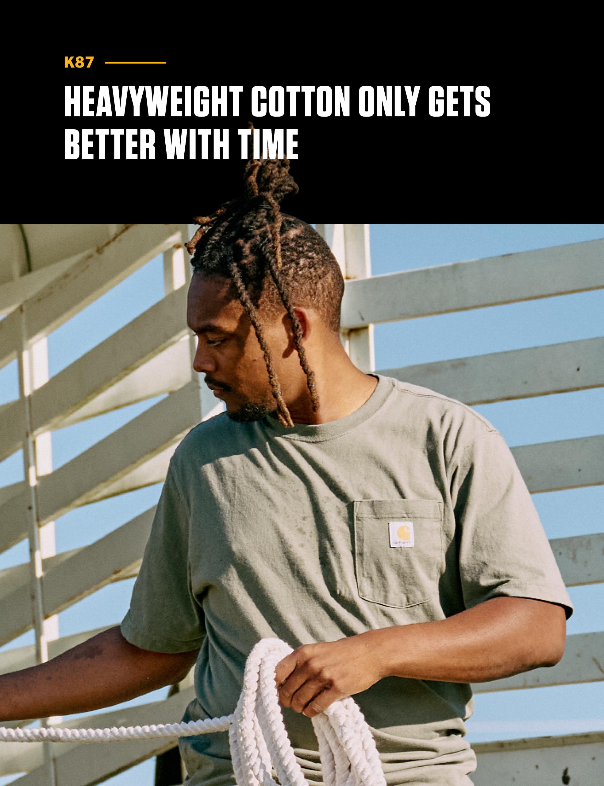 Carhartt Men's Loose Fit Heavyweight Short-Sleeve Pocket T-Shirt (Also Available in Big & Tall), Port, X-Large