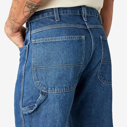 Dickies mens Relaxed Fit Carpenter jeans, Stone Washed, 38W x 32L US