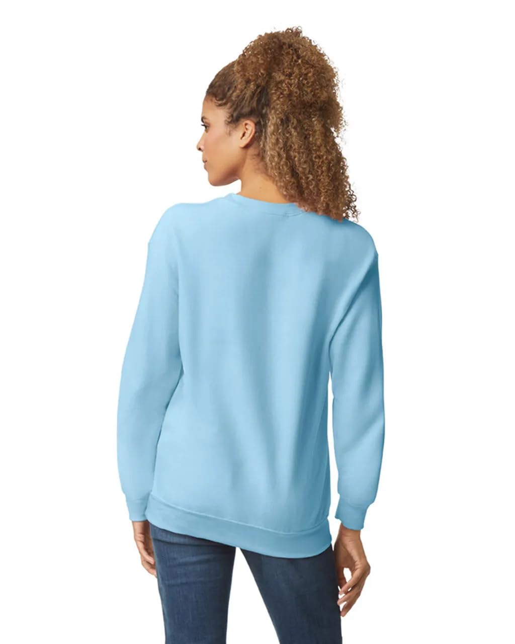 Gildan Activewear 50/50 Crewneck Sweatshirt, L, Light Blue