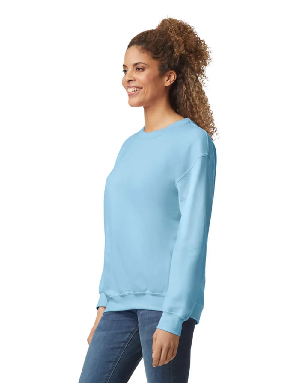 Gildan Activewear 50/50 Crewneck Sweatshirt, L, Light Blue