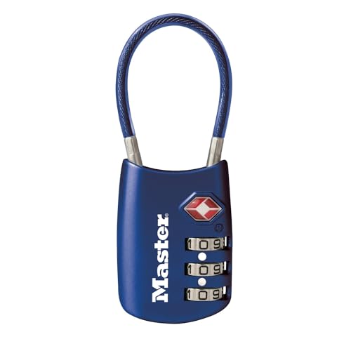 Master Lock Blue Set Your Own Combination TSA Approved Luggage Lock, Travel Zipper Padlock is Perfect for Suitcases, Bags, or Backpacks, 4688D