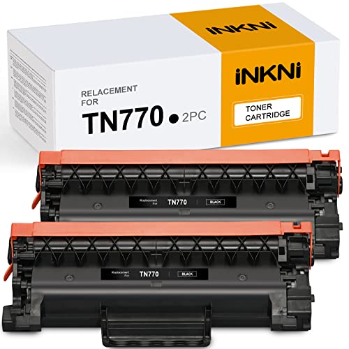 InkNI Compatible Toner Cartridge Replacement for Brother TN770 TN-770 TN730 TN760 Super High Yield Black Toner Cartridge for HL-L2370DW HL-L2370DWXL MFC-L2750DW MFC-L2750DWXL Printer (Black, 2-Pack)