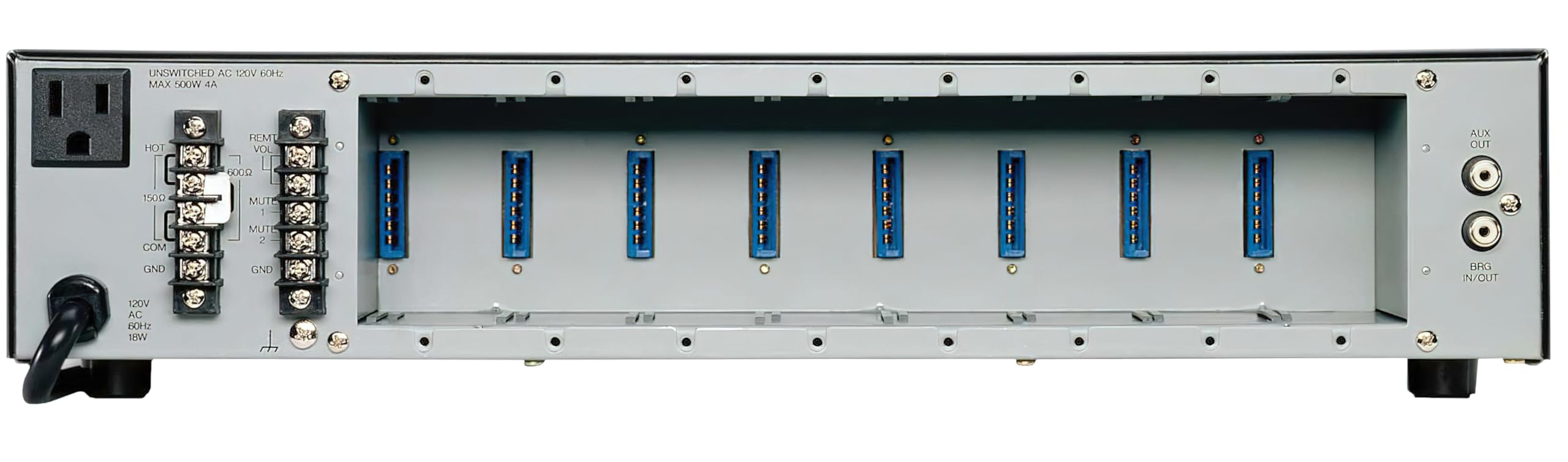 TOA Electronics M-900MK2 8-channel Mixer Preamplifier; Bass/Treble Tone Controls; Remote Master Volume Terminals; Individual Channel and Master Volume Controls; Over-current and Thermal Protection