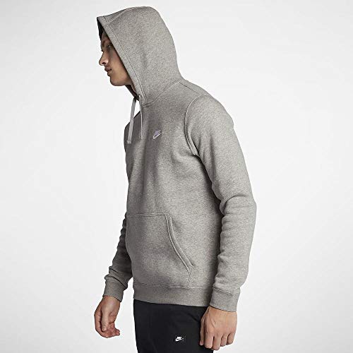 Nike Men's Sportswear Club Pullover Hoodie, Light Grey Heather/Light Grey Heather/White, XX-Large