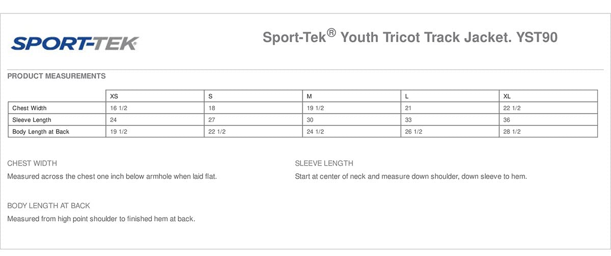SPORT-TEK YST90 Youth Tricot Track Jacket - True Red/White - M