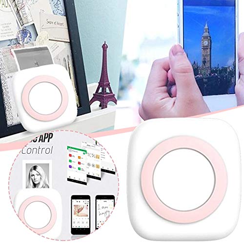 XXXDXDP Mini Portable Thermal Printer Paper Photo Pocket Thermal Printer 57mm Pos Printing Android iOS Printers (Color : 4 Printing Paper Pink)