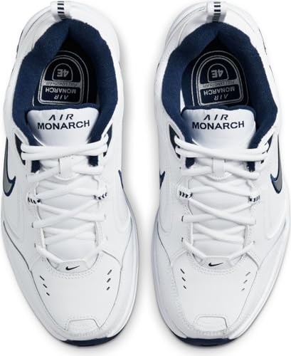 Nike Men's Air Monarch IV Cross Trainer, White/Metallic Silver, 10 X-Wide