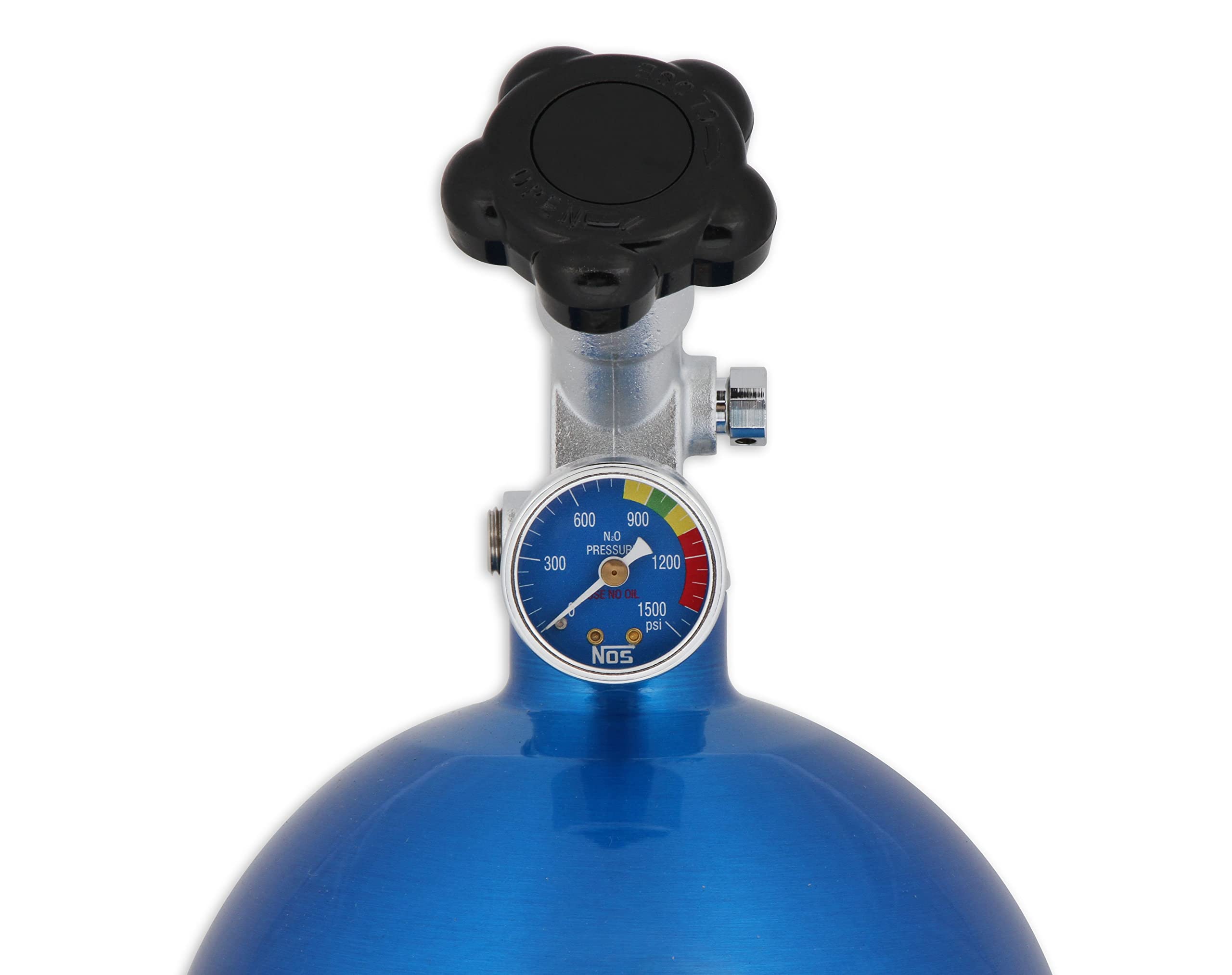 NOS 14750NOS Electric Blue Aluminum 15-pound Nitrous Bottle with Hi-Flow Valve