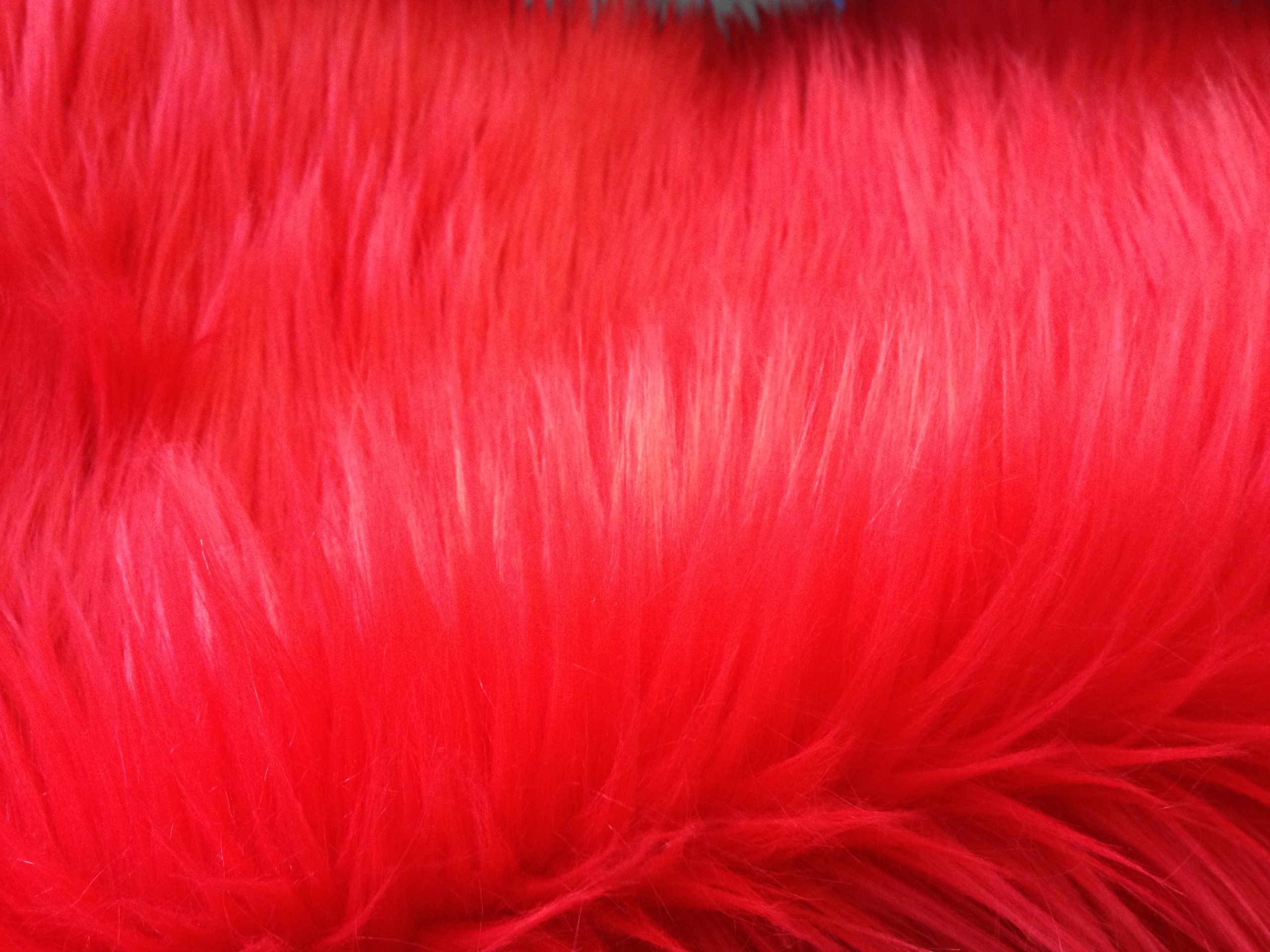 60'' Wide Faux Fur Luxury Shag Fire Red Fabric By the Yard