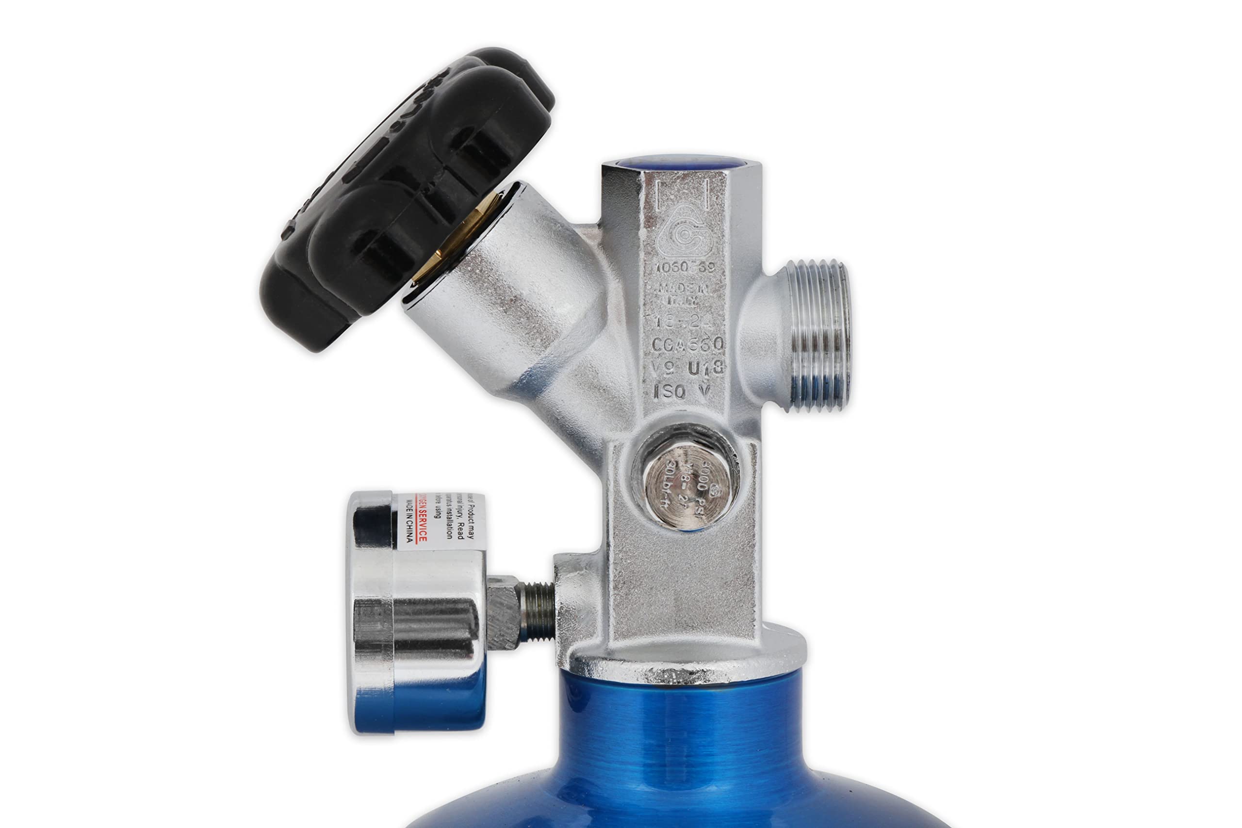 NOS 14750NOS Electric Blue Aluminum 15-pound Nitrous Bottle with Hi-Flow Valve