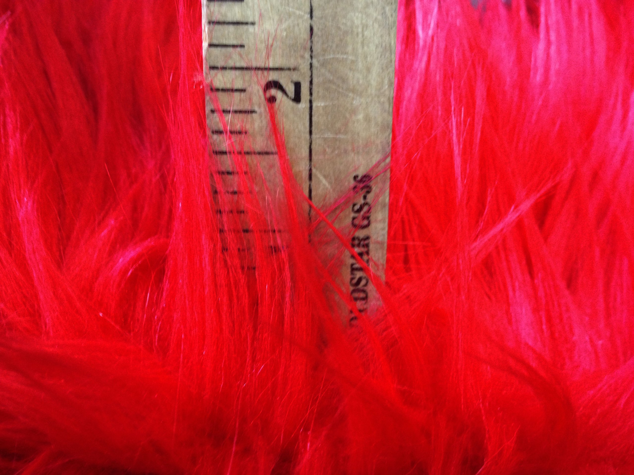 60'' Wide Faux Fur Luxury Shag Fire Red Fabric By the Yard