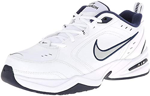Nike Men's Air Monarch IV Cross Trainer, White/Metallic Silver, 10 X-Wide