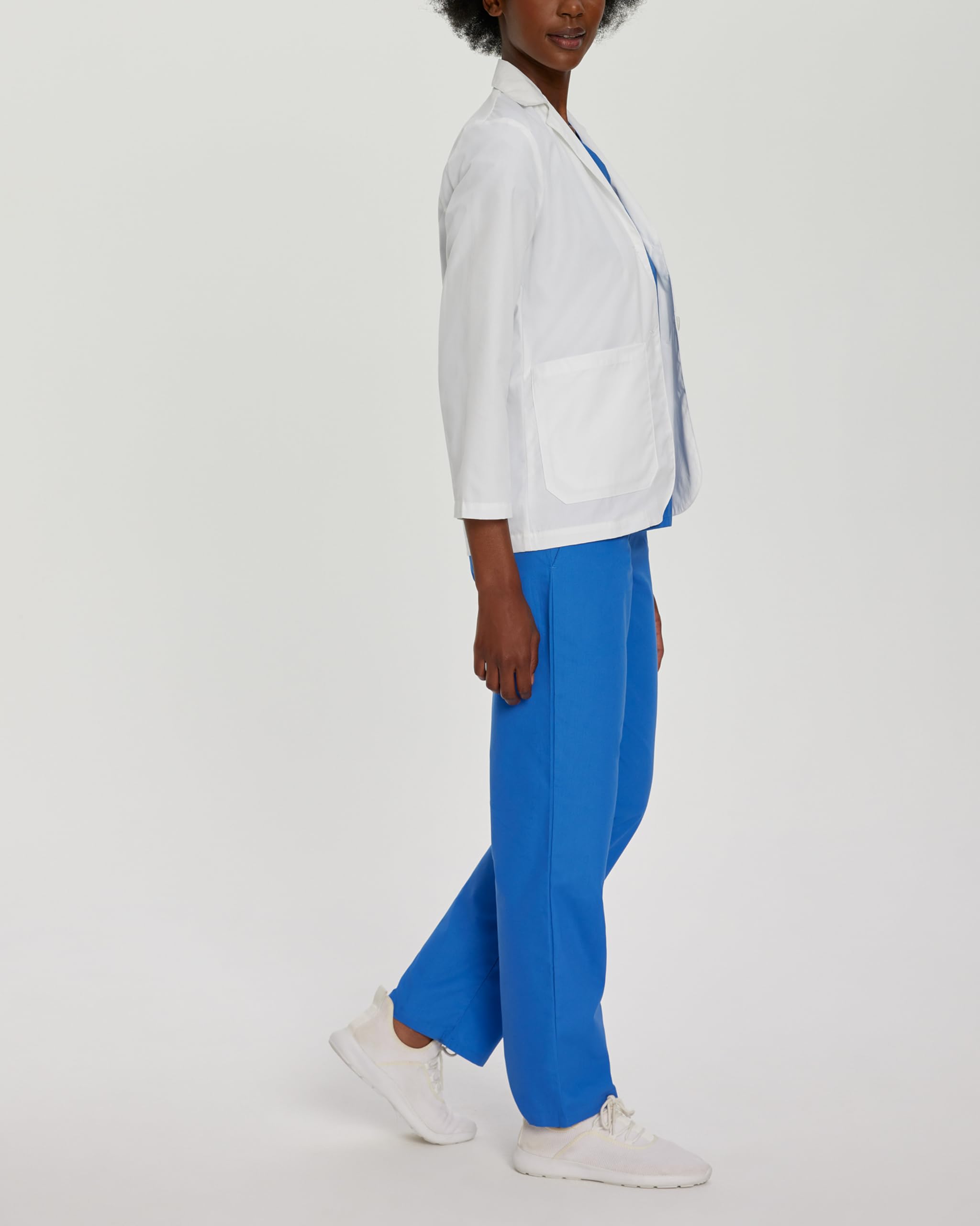 Landau Relaxed Fit 5-Pocket 3-Button Consultation Scrub Jacket for Women 3230 White 40