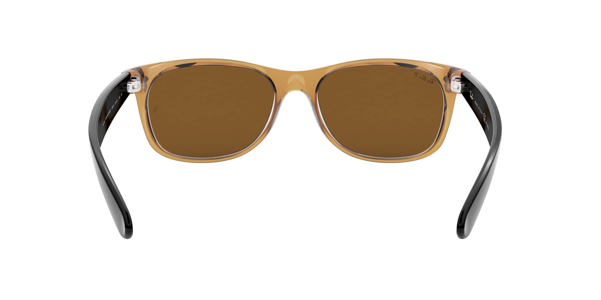 Ray-Ban RB2132 New Wayfarer Square Sunglasses, Honey/Polarized B-15 Brown, 55 mm
