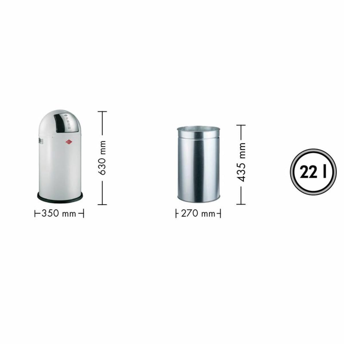 WESCO Pushboy Junior 175 531-13 Bin Graphite