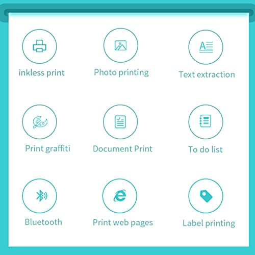 Mini Printe-R,Wireless Bluetooth Pocket Thermal Printe-R,Sticker Printe-R,Portable Notes Picture Printe-R Receipt Paper Print