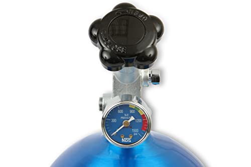 NOS 14745 Electric Blue 10-pound Aluminum Nitrous Bottle with Hi-Flow Valve