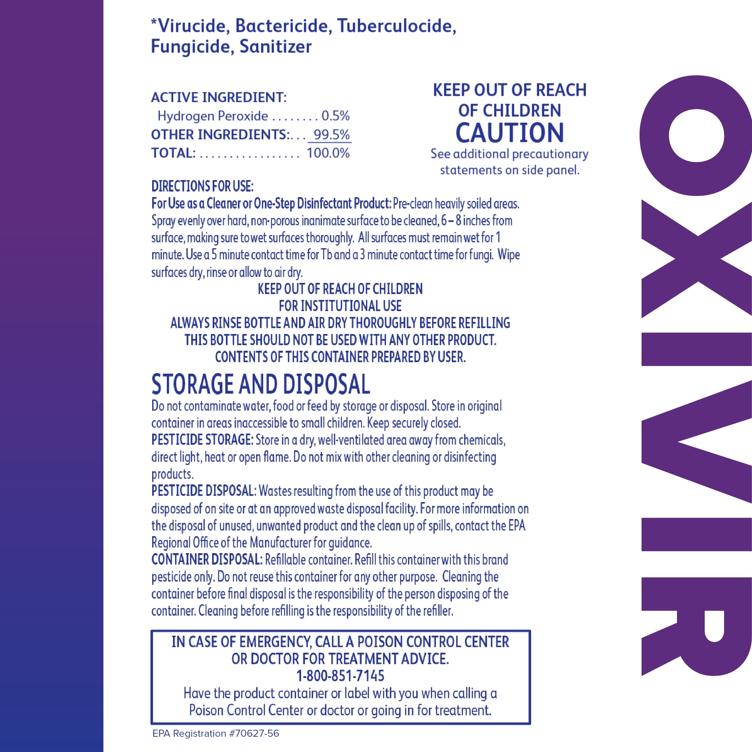 Oxivir Diversey 4277285 Tb Disinfectant Cleaner, Accelerated Hydrogen Peroxide, Ready-to-Use, 32-Ounce (Pack of 12 Capped Bottles + 1 Reusable Spray Nozzle)