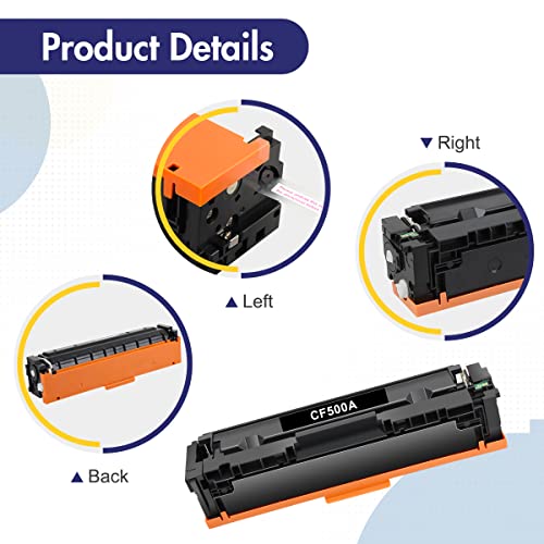 INFITONER 202A Toner Cartridge 5 Pack Compatible Replacement for HP 202A CF500A 202X CF500X Color Pro MFP M281fdw M281cdw M254dw M254nw M281fdn M254 M281 Printer Ink (Black Cyan Magenta Yellow)