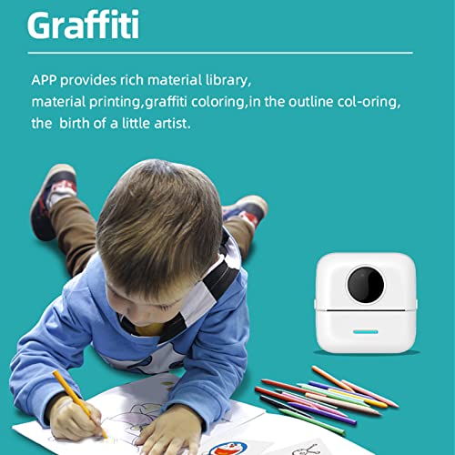 Mini Printe-R,Wireless Bluetooth Pocket Thermal Printe-R,Sticker Printe-R,Portable Notes Picture Printe-R Receipt Paper Print