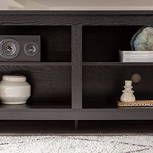 Walker Edison Wren Classic TV Console Entertainment Media Stand with Storage for Televisions up to 65 Inches, 58 Inch, Black