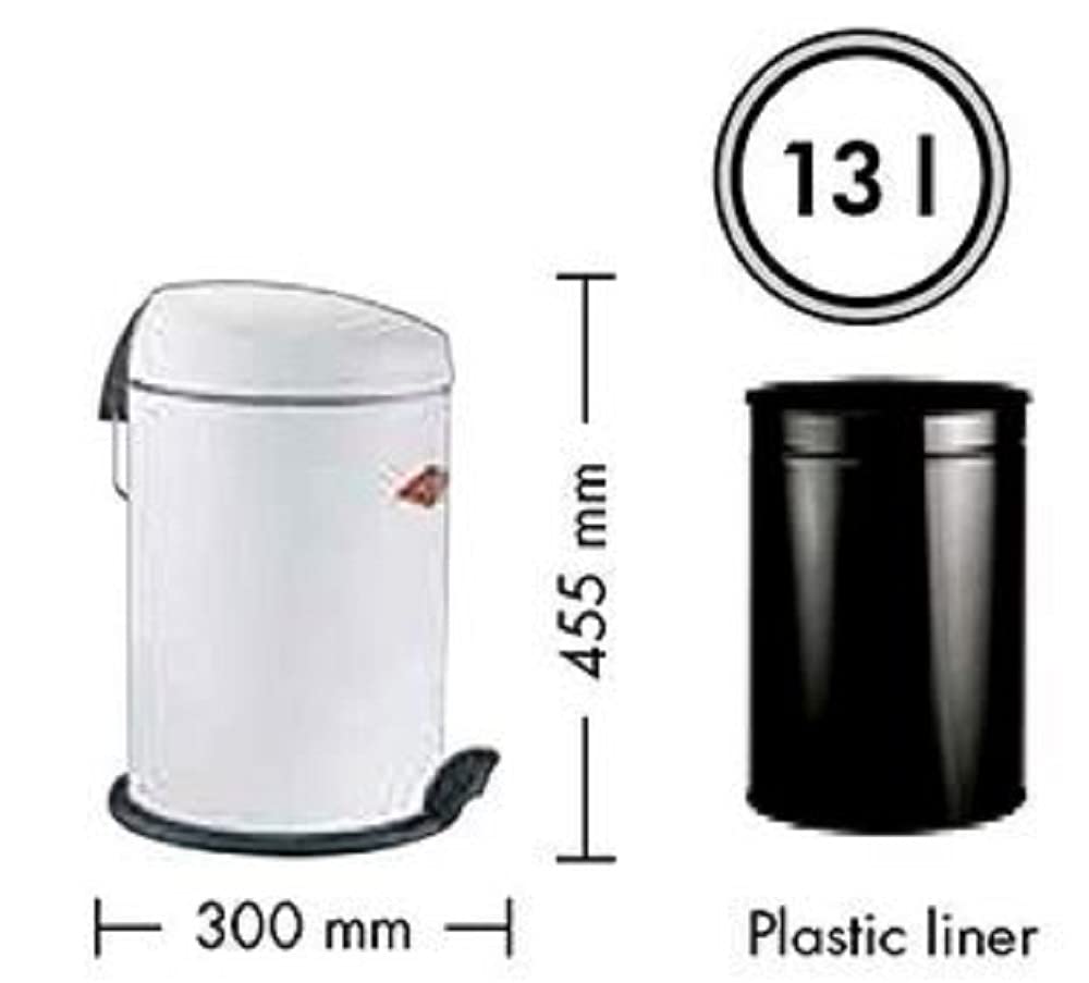 Wesco 121212-20 Pedal Type Trash Can Lime Green, Size: 11.8 x 17.9 inches (30 x 45.5 cm), Pedal Bin, 13L