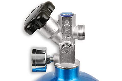 NOS 14745 Electric Blue 10-pound Aluminum Nitrous Bottle with Hi-Flow Valve