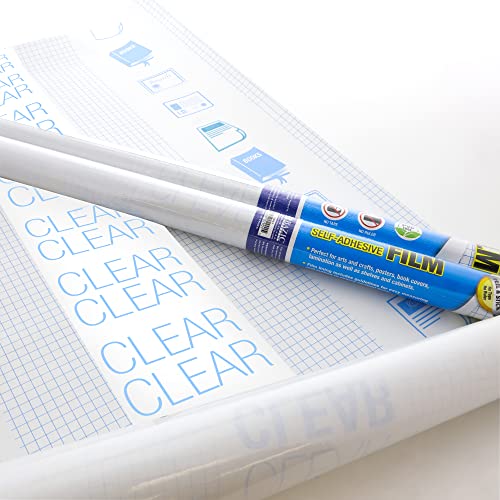 BAZIC Book Cover Clear Self Adhesive Bookcover 18" X 1.5 Yard (54"), Laminate Pack Cover Books Documents, Film Easy Peel, 1-Roll
