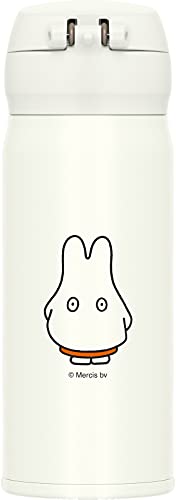 Thermos JNL-404B WH-OR Water Bottle, Vacuum Insulated Travel Mug, 13.5 fl oz (400 ml), Miffy White Orange