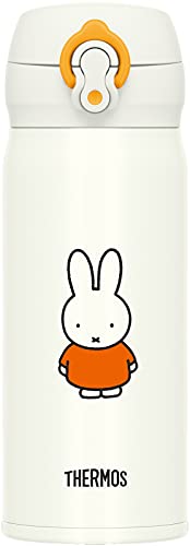 Thermos JNL-404B WH-OR Water Bottle, Vacuum Insulated Travel Mug, 13.5 fl oz (400 ml), Miffy White Orange