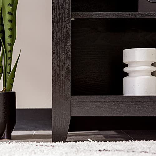 Walker Edison Wren Classic TV Console Entertainment Media Stand with Storage for Televisions up to 65 Inches, 58 Inch, Black