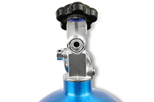 NOS 14745 Electric Blue 10-pound Aluminum Nitrous Bottle with Hi-Flow Valve