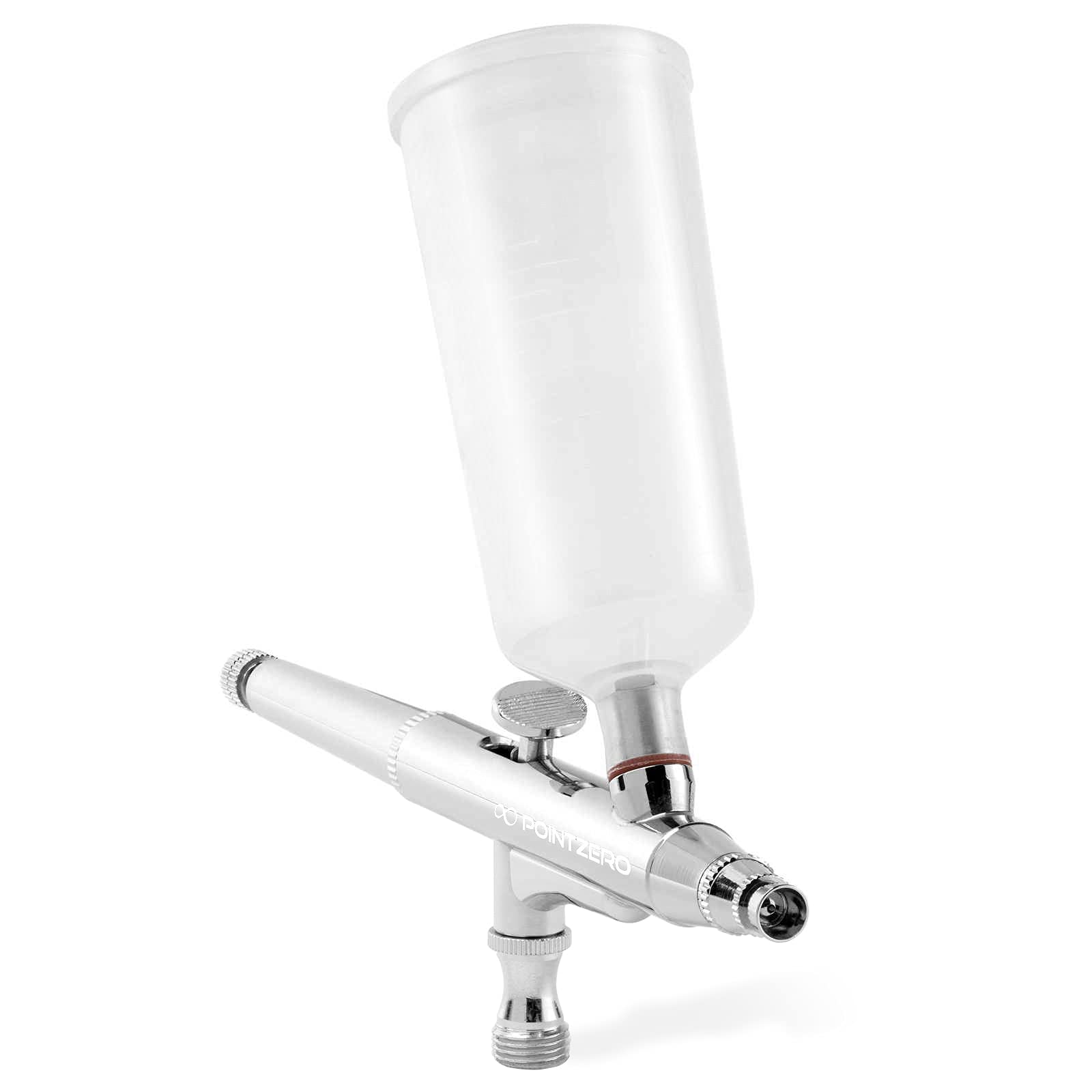 PointZero Dual Action Gravity-Feed 20cc and 40cc Airbrush Set with 3 Nozzle Sets (0.2, 0.3, & 0.5mm Needles Fluid Tips and Air Caps)