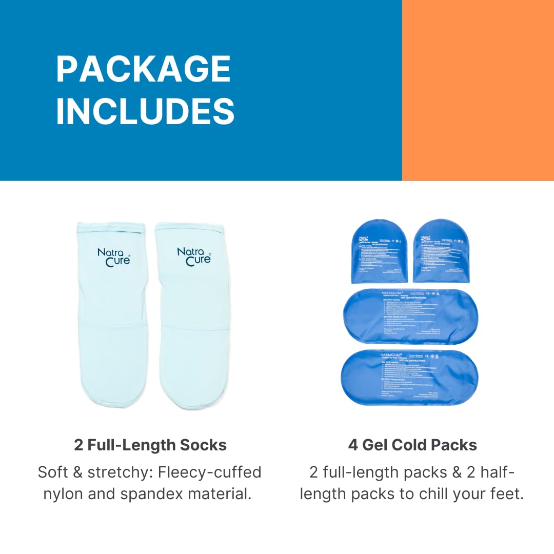 NatraCure Cold Therapy Socks - Reusable Foot Ice Pack - Cooling Socks for Hot Feet, Cold Feet Session for Chemo Socks, Neuropathy Pain Socks, CRPS Relief, Ice Pack for Feet - Size: Small/Medium