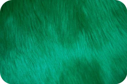 60'' Wide Faux Fur Luxury Shag Emerald Fabric By the Yard