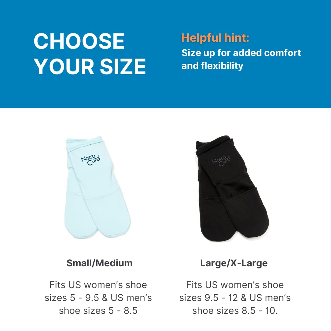 NatraCure Cold Therapy Socks - Reusable Foot Ice Pack - Cooling Socks for Hot Feet, Cold Feet Session for Chemo Socks, Neuropathy Pain Socks, CRPS Relief, Ice Pack for Feet - Size: Small/Medium