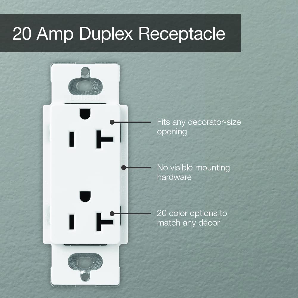 Lutron SCR-20-MN Satin Colors 20-Amp Receptacle, Midnight