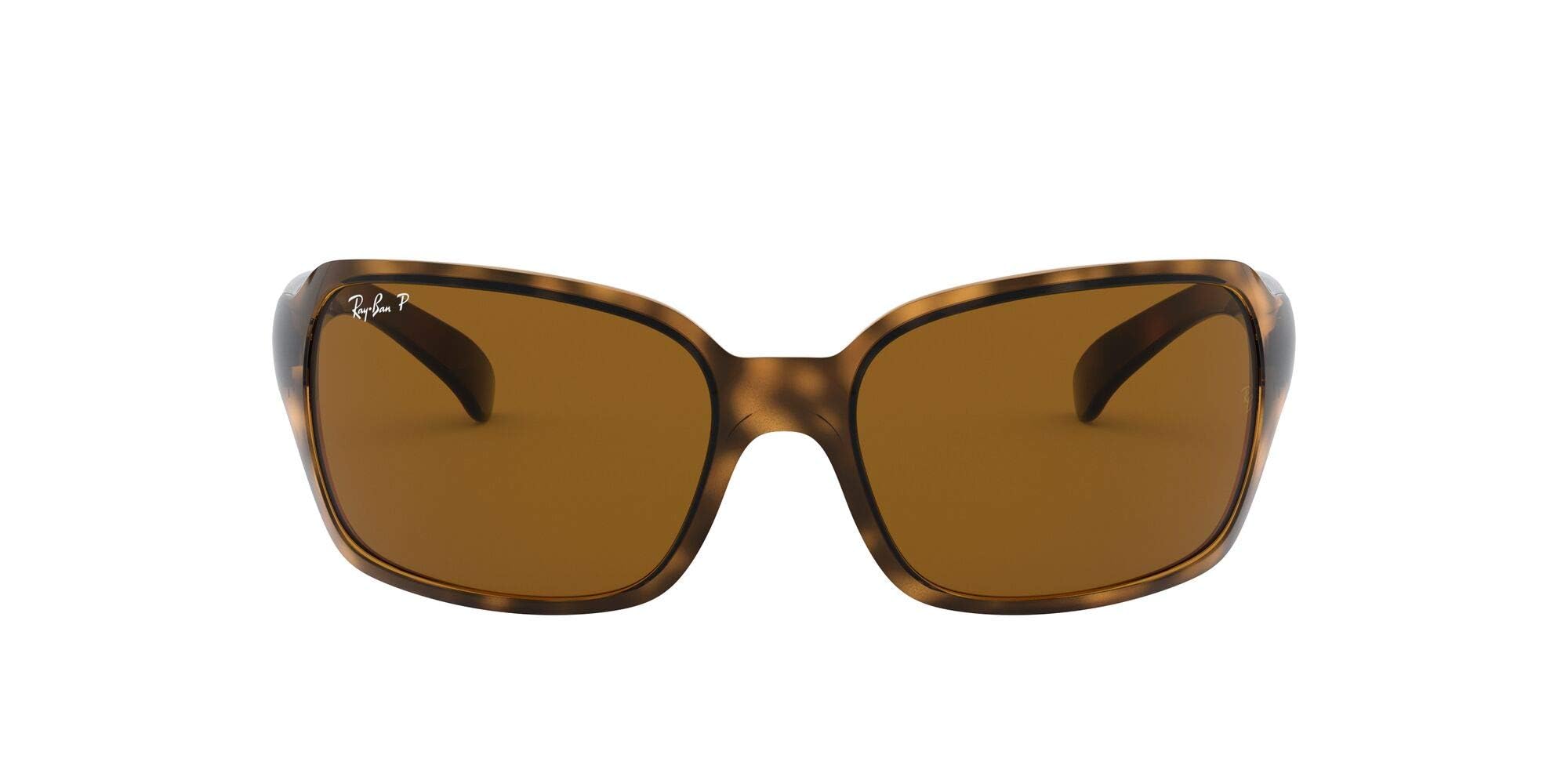 Ray-Ban Women's RB4068 Square Sunglasses, Havana/Polarized B-15 Brown, 60 mm + 0
