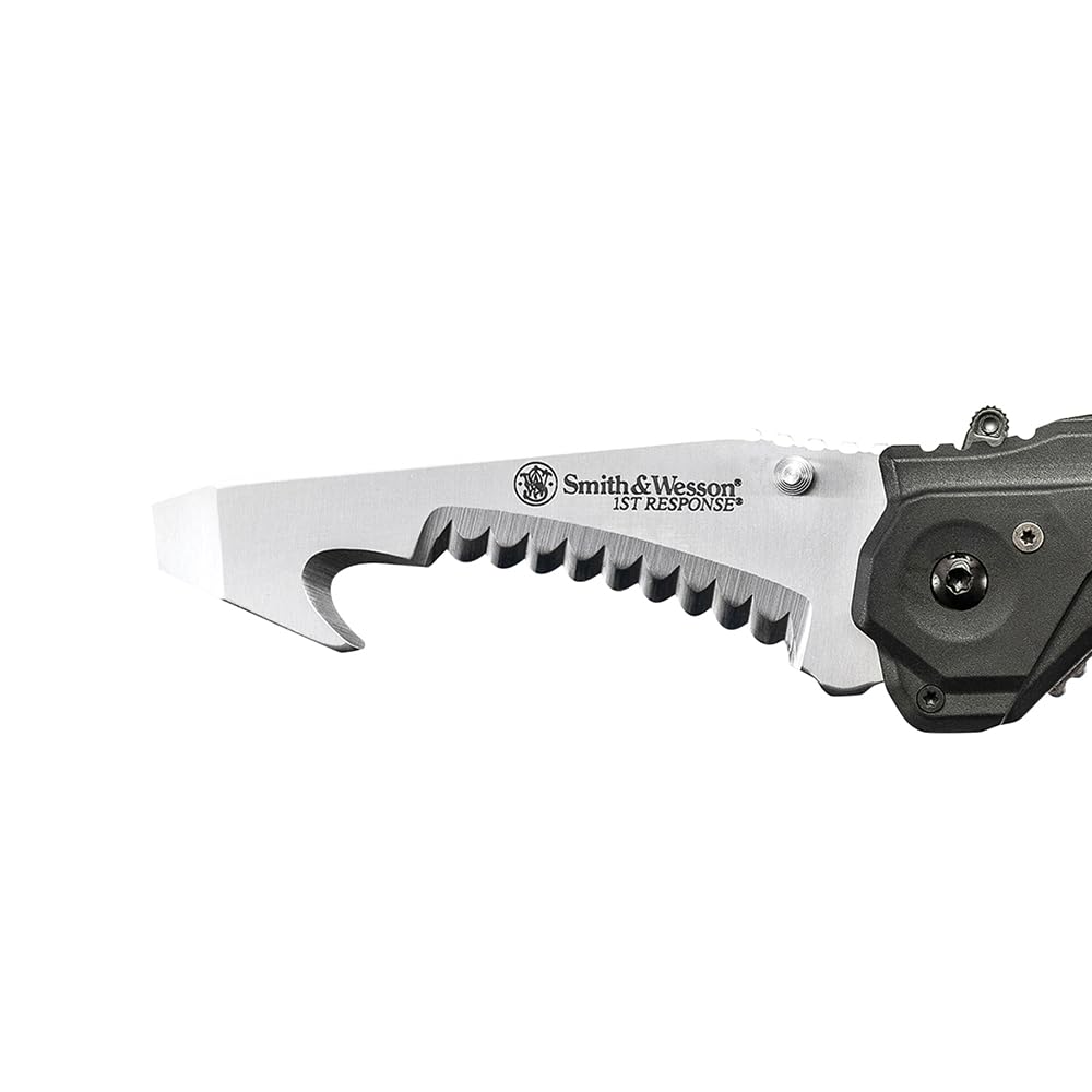 Smith & Wesson 1st Response SW911N 8.2in High Carbon S.S. Assisted Opening Knife with 3.4in Blunt Tip Blade and Nylon Handle for Outdoor, Tactical, Survival and EDC