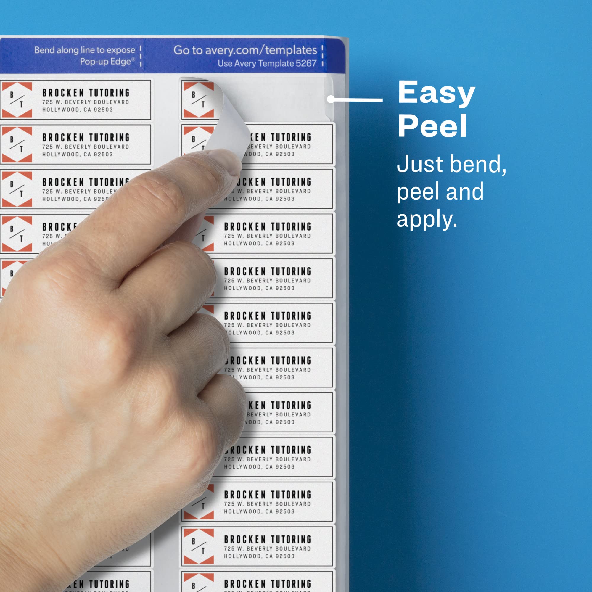Avery Printable Return Address Labels with Sure Feed, 0.5" x 1.75", Matte Clear, 800 Blank Mailing Labels (18667)