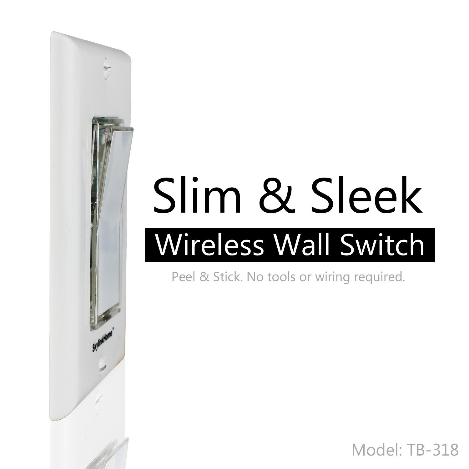 SK-7 Wireless DIY Easy to intall 3-Way Dimmable On Off Anywhere Lighting Home Control Dimmer Wall Switch Set, no neutral wire required.