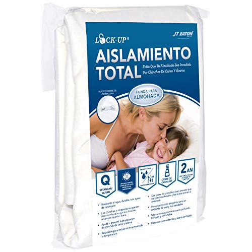 JT Eaton 82STQUPIL Lock-Up Total Encasement Bed Bug Protection for Standard or Queen Size Pillow Cover