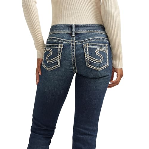 Silver Jeans Co. Women's Suki Mid Rise Curvy Fit Bootcut Jeans, Indigo, 29W x 30L