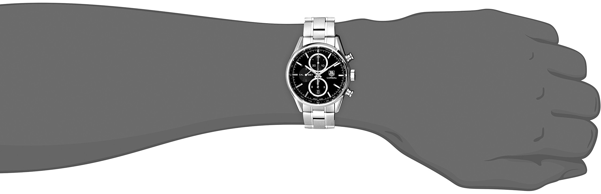 TAG Heuer Men's CAR2110.BA0720 Carrera Black Dial Chronograph Steel Watch
