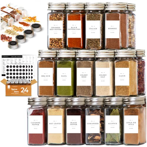 Spice Jars With Label Spice Organizer And Storage, Spices And Seasonings Sets Seasoning Organizer Kitchen Organization And Storage Seasoning Jars Spice Bottles Spice Containers For Cabinet Organizing
