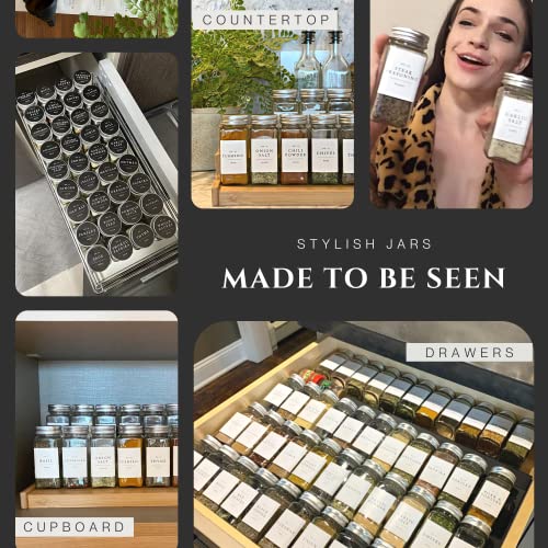 Spice Jars With Label Spice Organizer And Storage, Spices And Seasonings Sets Seasoning Organizer Kitchen Organization And Storage Seasoning Jars Spice Bottles Spice Containers For Cabinet Organizing